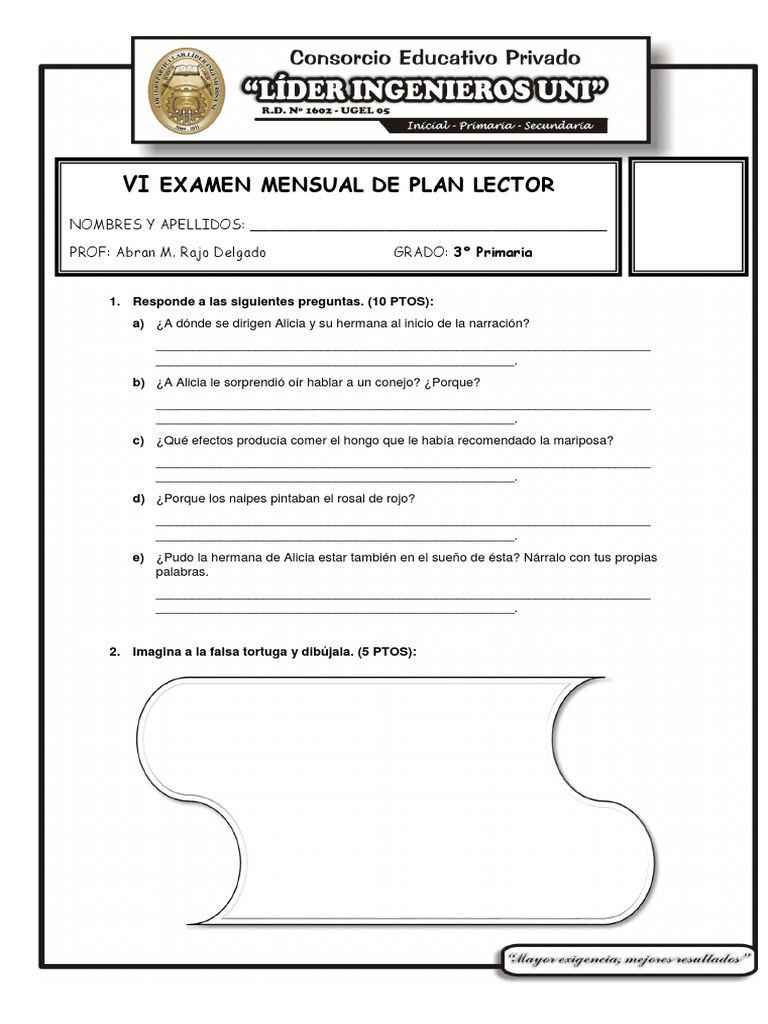 Examen Plan Lector | PDF