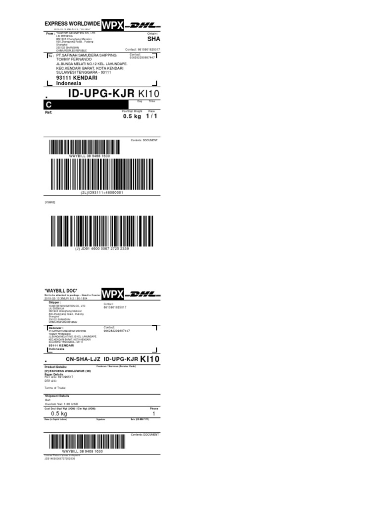 Waybill | PDF | Freight Transport | Written Communication