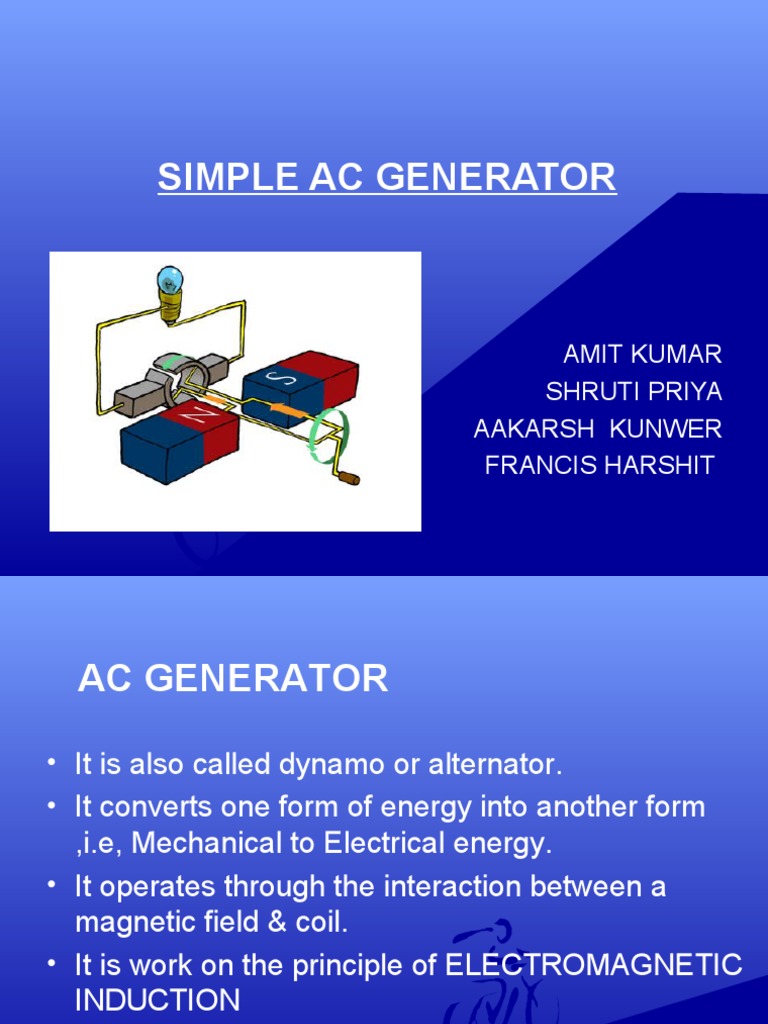Simple Ac Generator | PDF | Electromagnetic Induction | Electric Generator