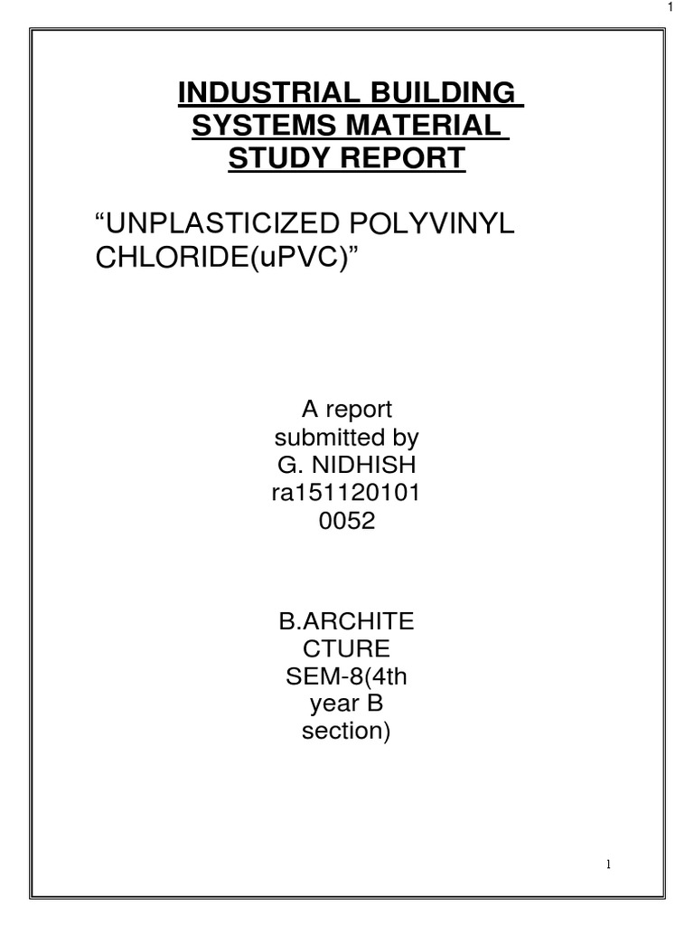 UPVC: Properties and Applications in Construction | PDF | Polyvinyl ...