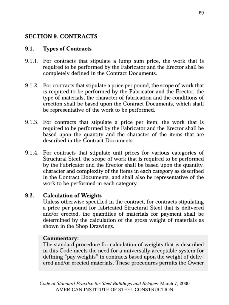 AISC Weight Calculation PDF | PDF