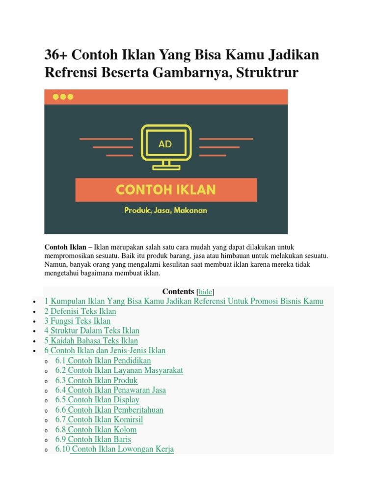 36+ Contoh Iklan Yang Bisa Kamu Jadikan Refrensi Beserta Gambarnya ...