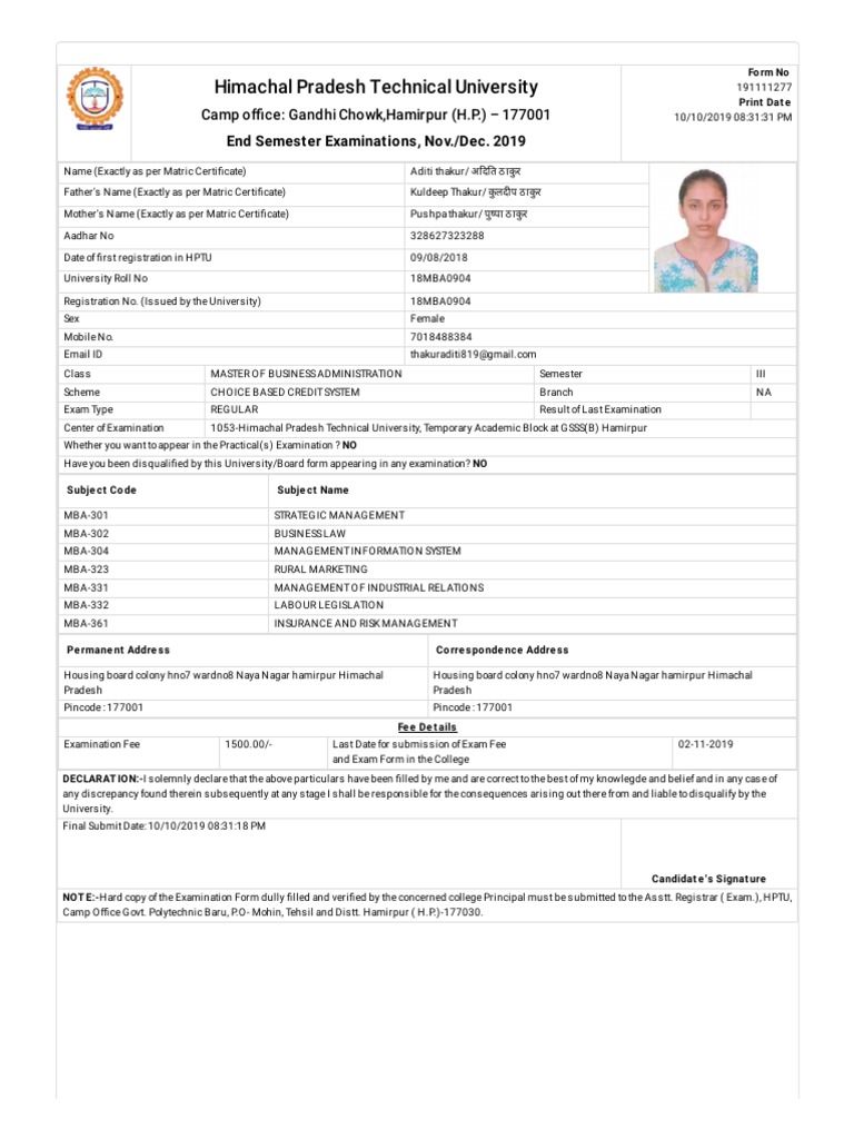 Himachal Pradesh Technical University | PDF | Business
