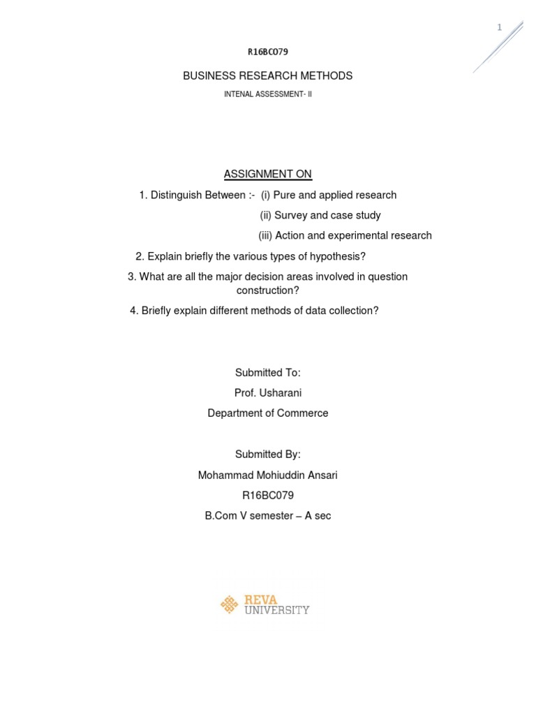 BRM Ia2 | PDF | Hypothesis | Scientific Method
