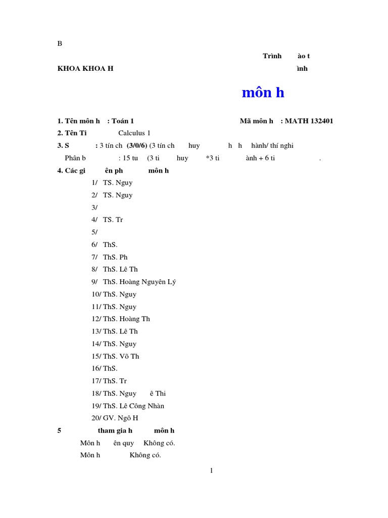 Đề cương Toán 1 ĐH.SPKT.TPHCM | PDF