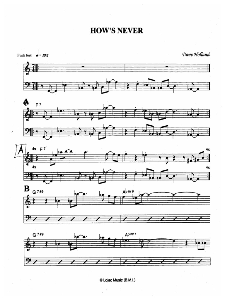 Dave Holland - How's Never | PDF