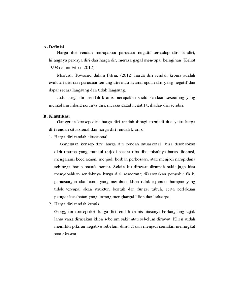 LP Harga Diri Rendah | PDF | Karier & Perkembangan | Pengembangan Diri