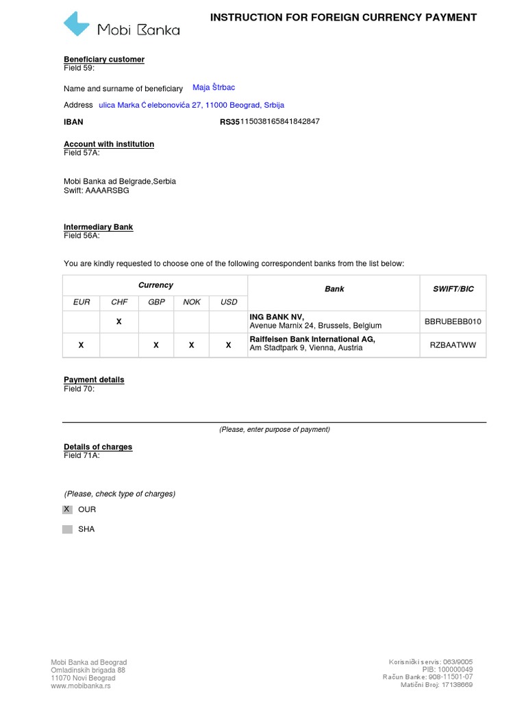 Instructions for Foreign Payments | PDF