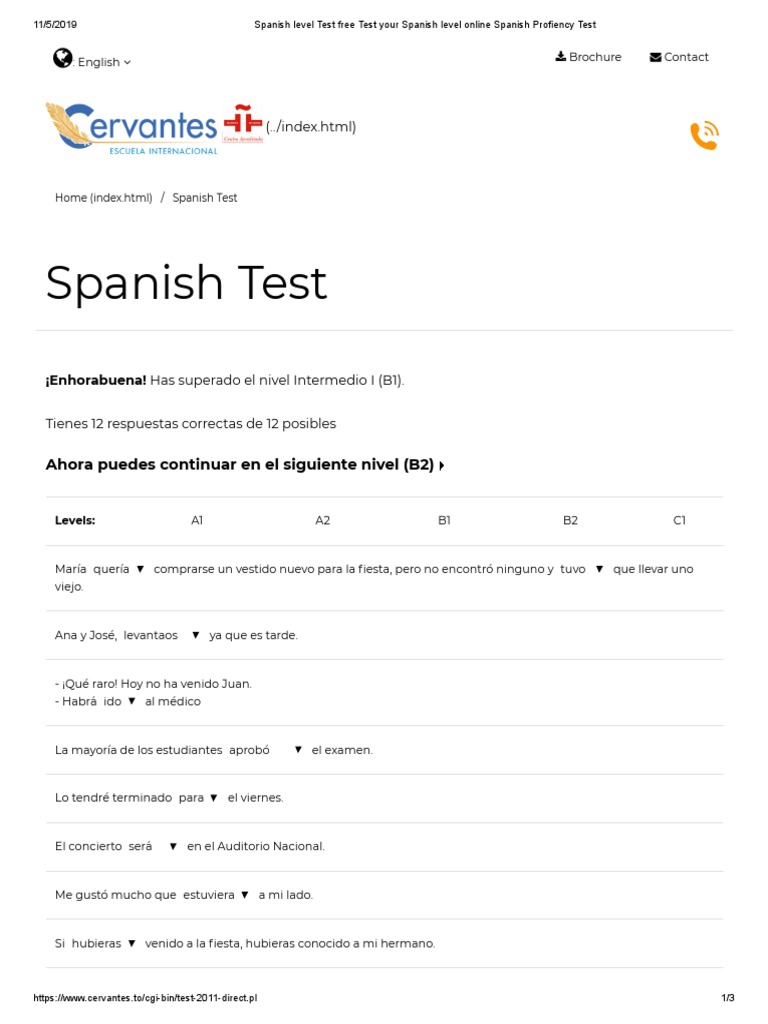 Spanish Level Test Free Test Your Spanish Level Online Spanish ...