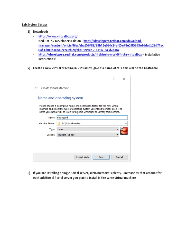 Virtual Machine Setup Guide for Red Hat | PDF | Virtual Machine ...