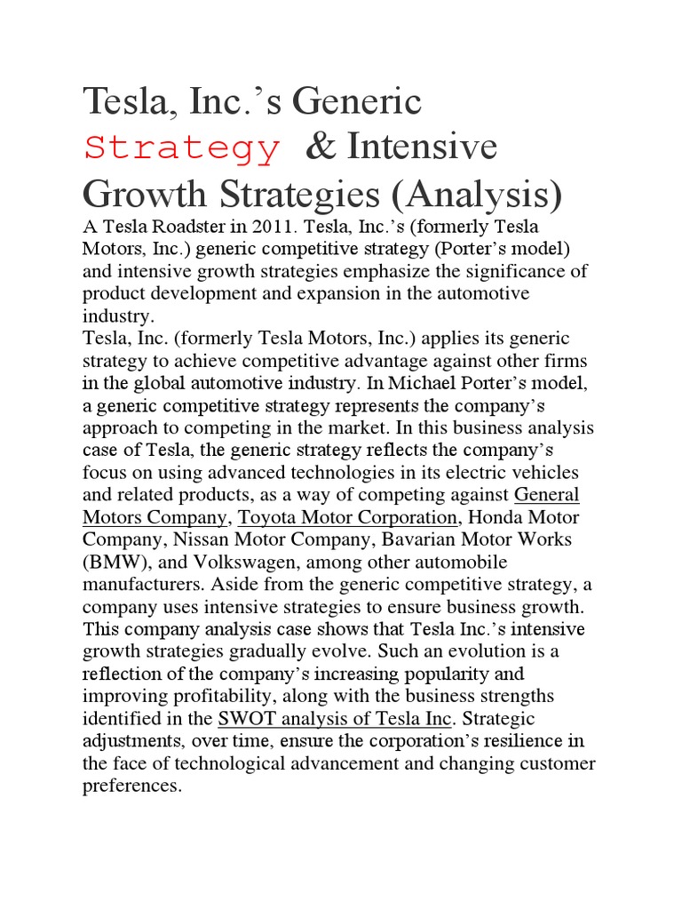 Tesla | PDF | Strategic Management | Operations Management