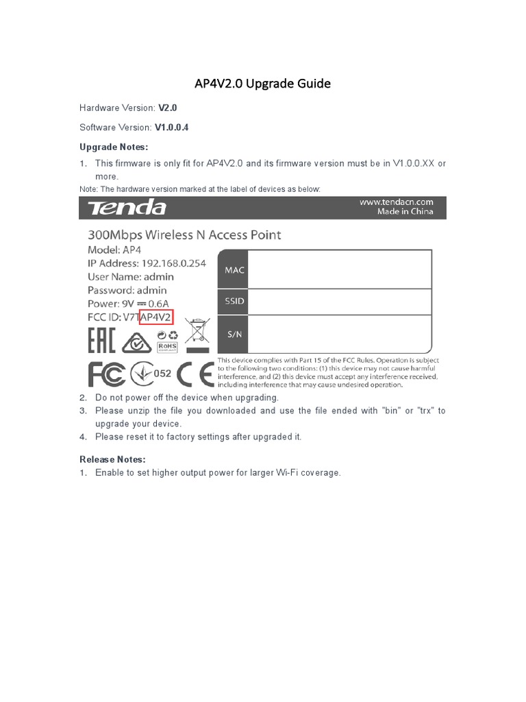 AP4v2.0 Firmware Upgrage Guide | PDF