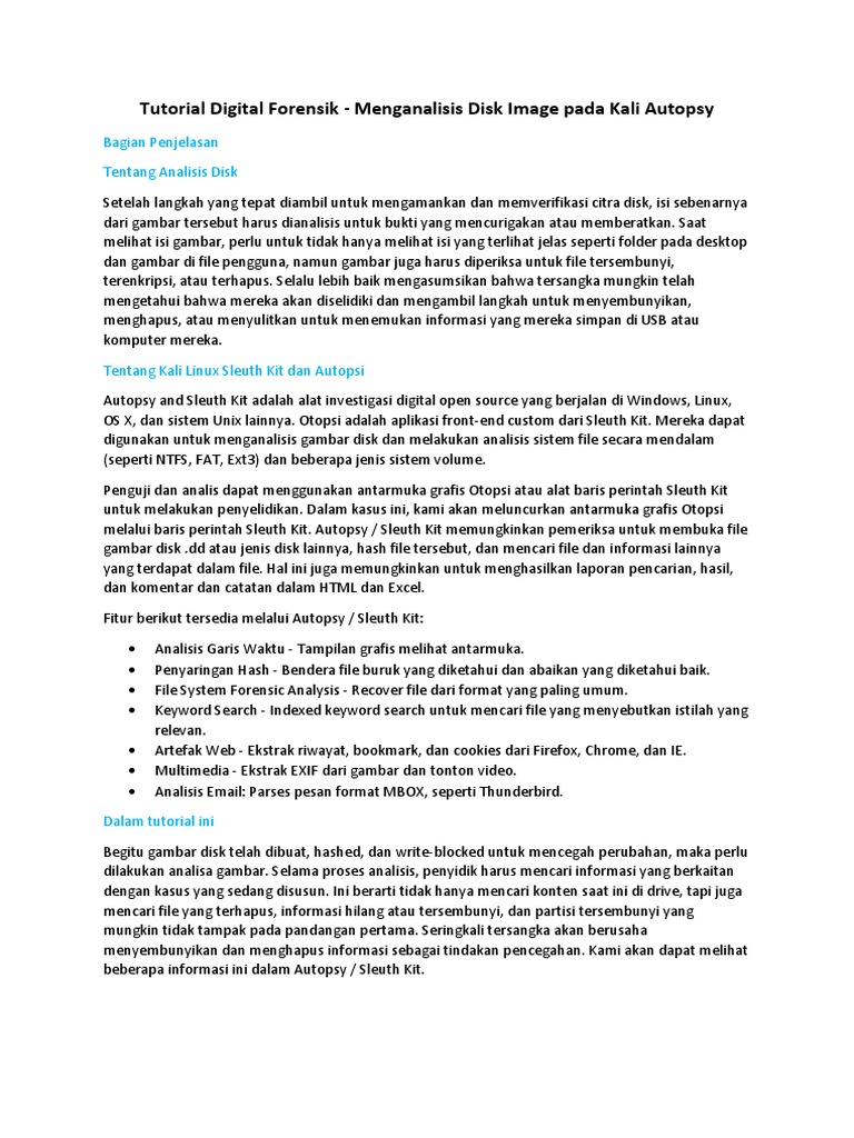 Tutorial Sleuthkit | PDF