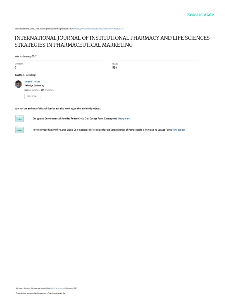 International Journal of Institutional Pharmacy and Life Sciences ...