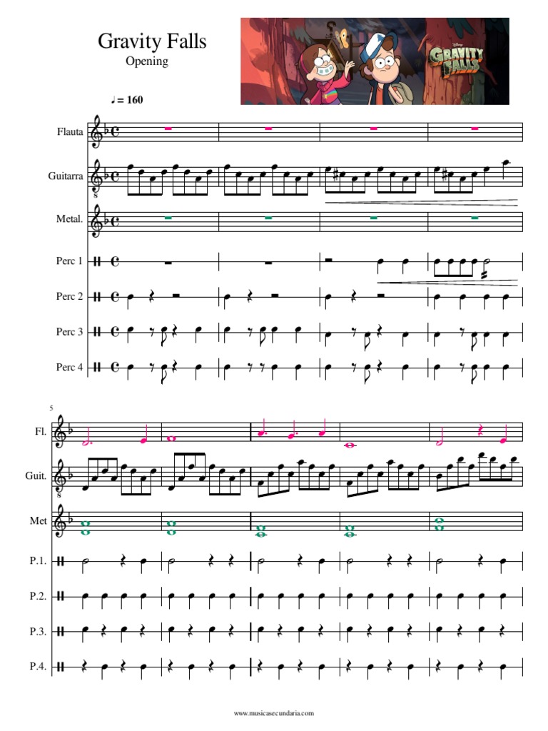 Gravity Falls Tema Principal Partitura Flauta | PDF