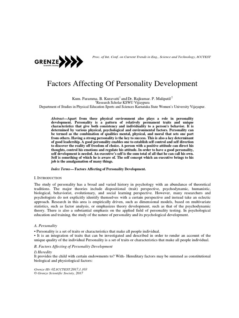 Factors Affecting of Personality Development | PDF | Family | Attitude ...