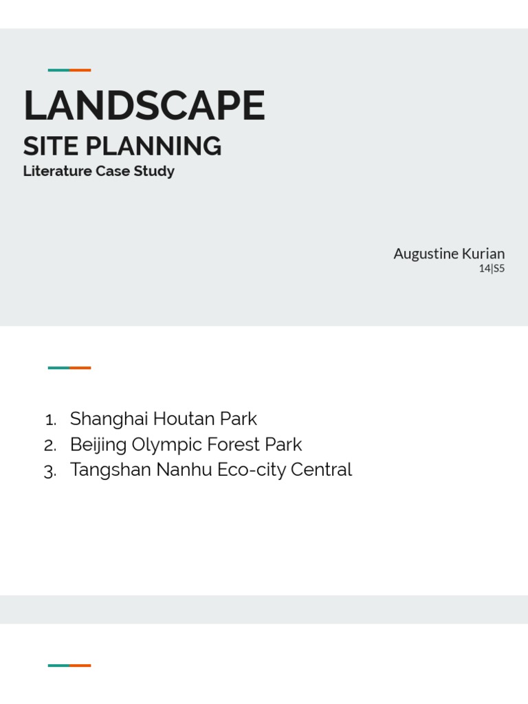 Landscape Architecture Case Studies | PDF | Reclaimed Water | Parks