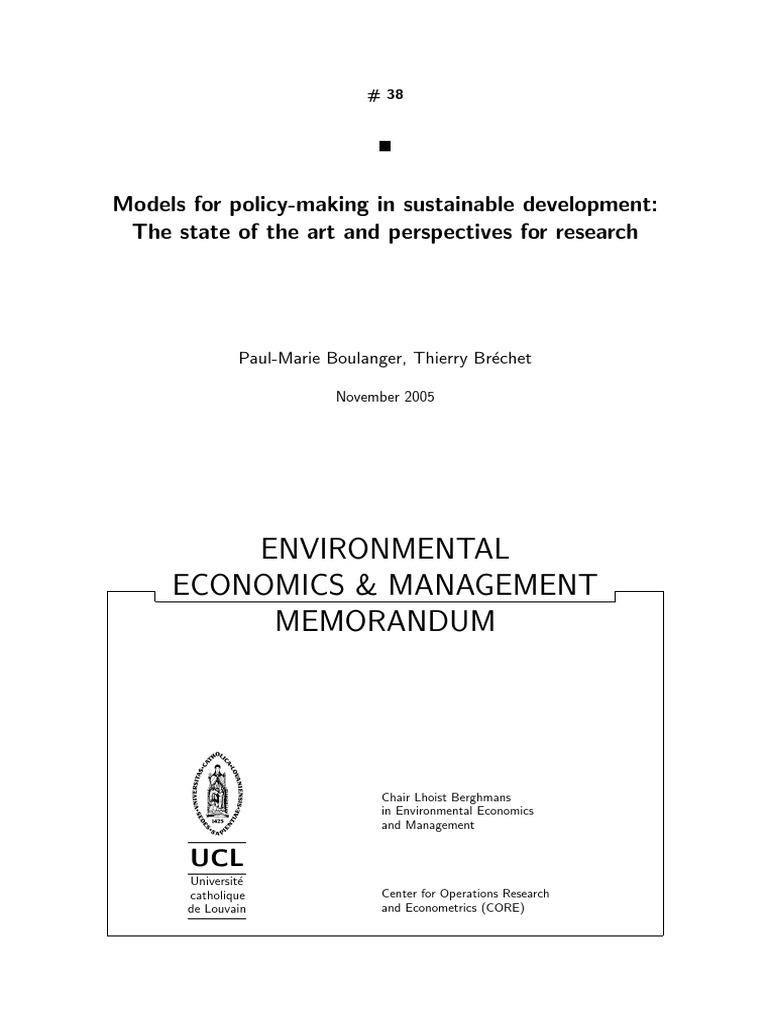 Environmental Economics & Management Memorandum | PDF | Sustainability ...