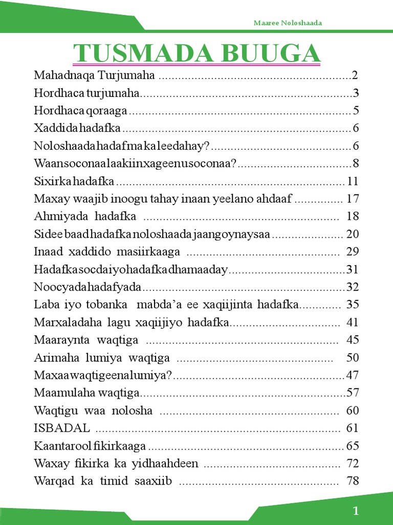 Buugga Maaree Noloshaada A5 MD-1-1 | PDF