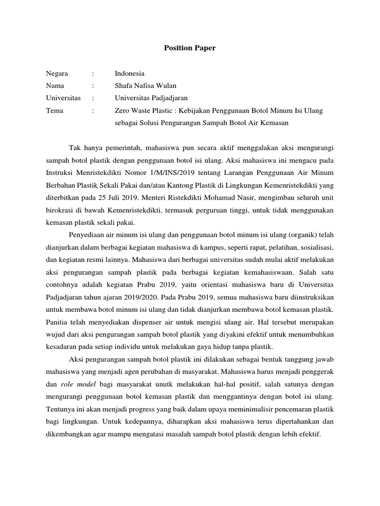 Position Paper Mahasiswa | PDF