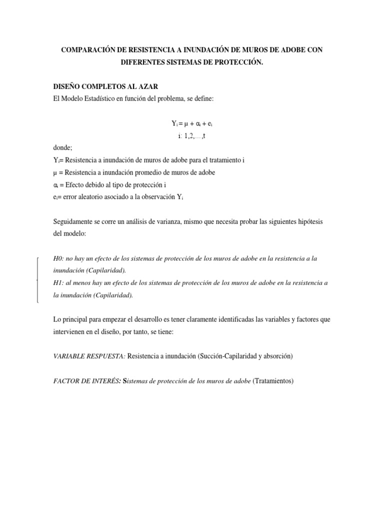 Modelo ANOVA DCA Y DBCA | PDF | Análisis de variación | Teoría estadística