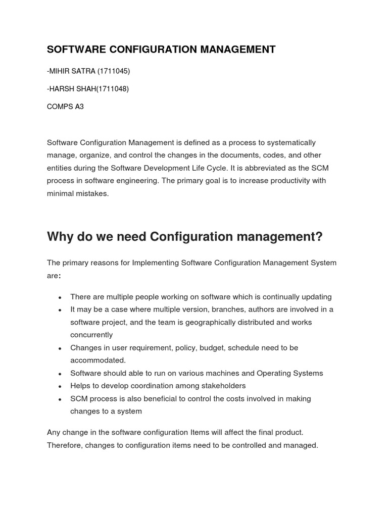 Software Configuration Management | PDF | Software Development | Free ...