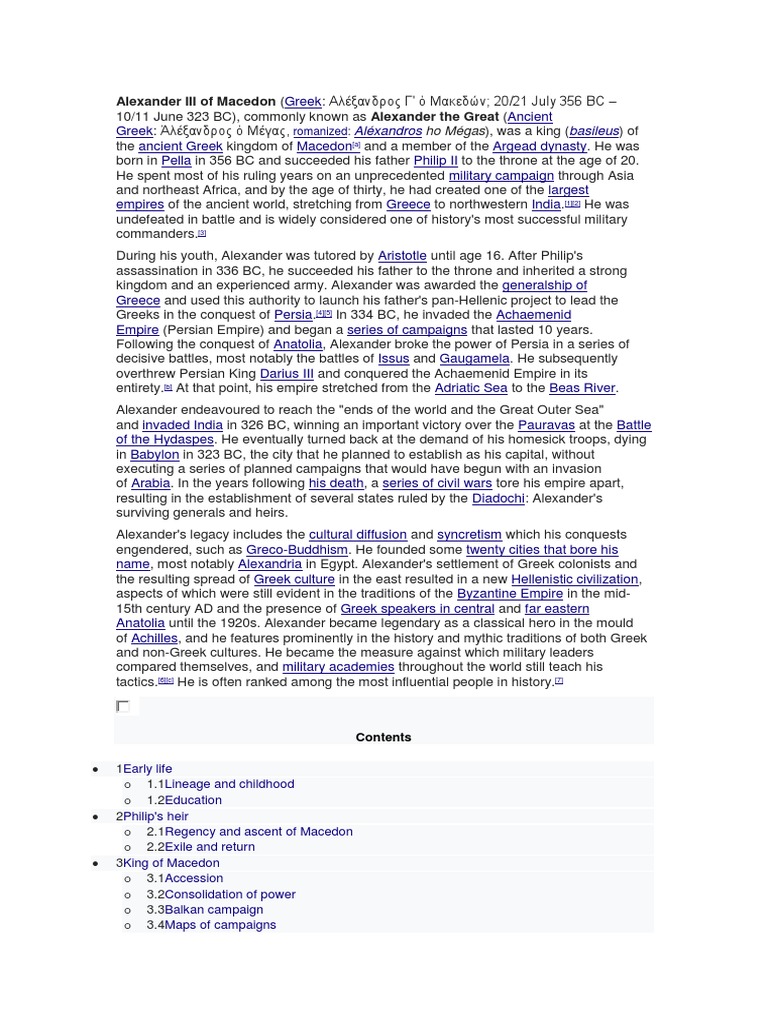 The Life and Legacy of Alexander the Great: Military Conquests ...