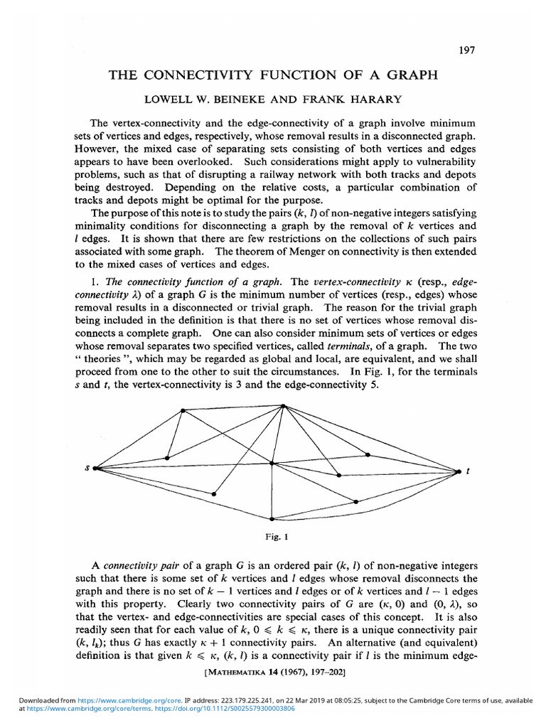 Connectivity X) of A Graph G Is The Minimum Number of Vertices (Resp., Edges) Whose | Download ...