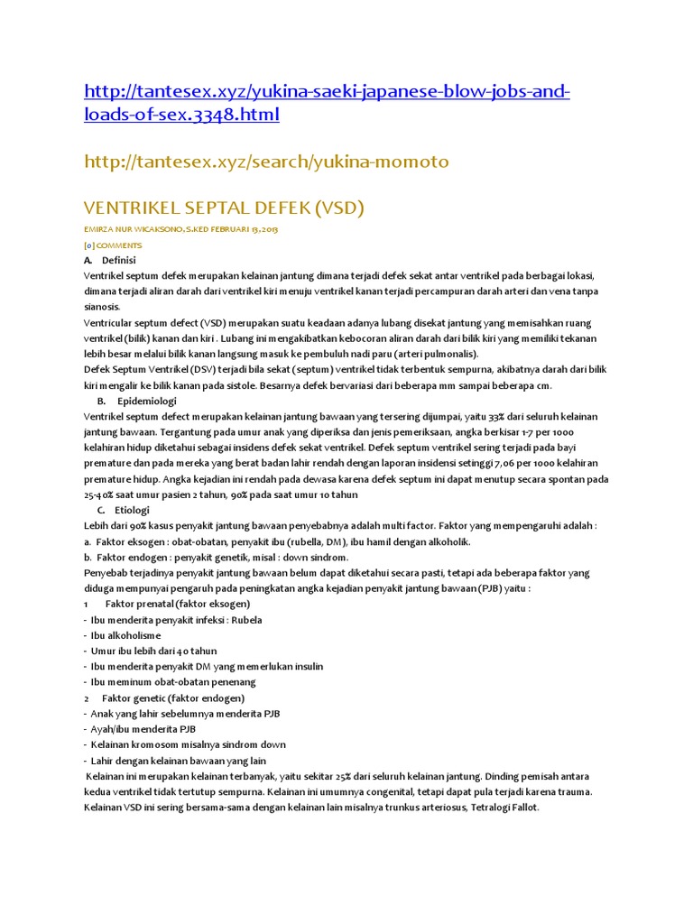 Definisi dan Klasifikasi VSD Jantung | PDF | Sains & Matematika