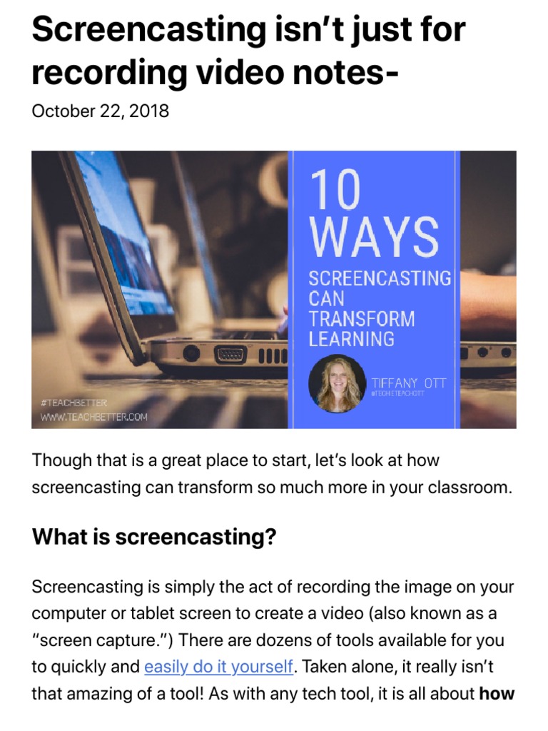 What Is Screencasting?: Easily Do It Yourself | PDF | Reading ...