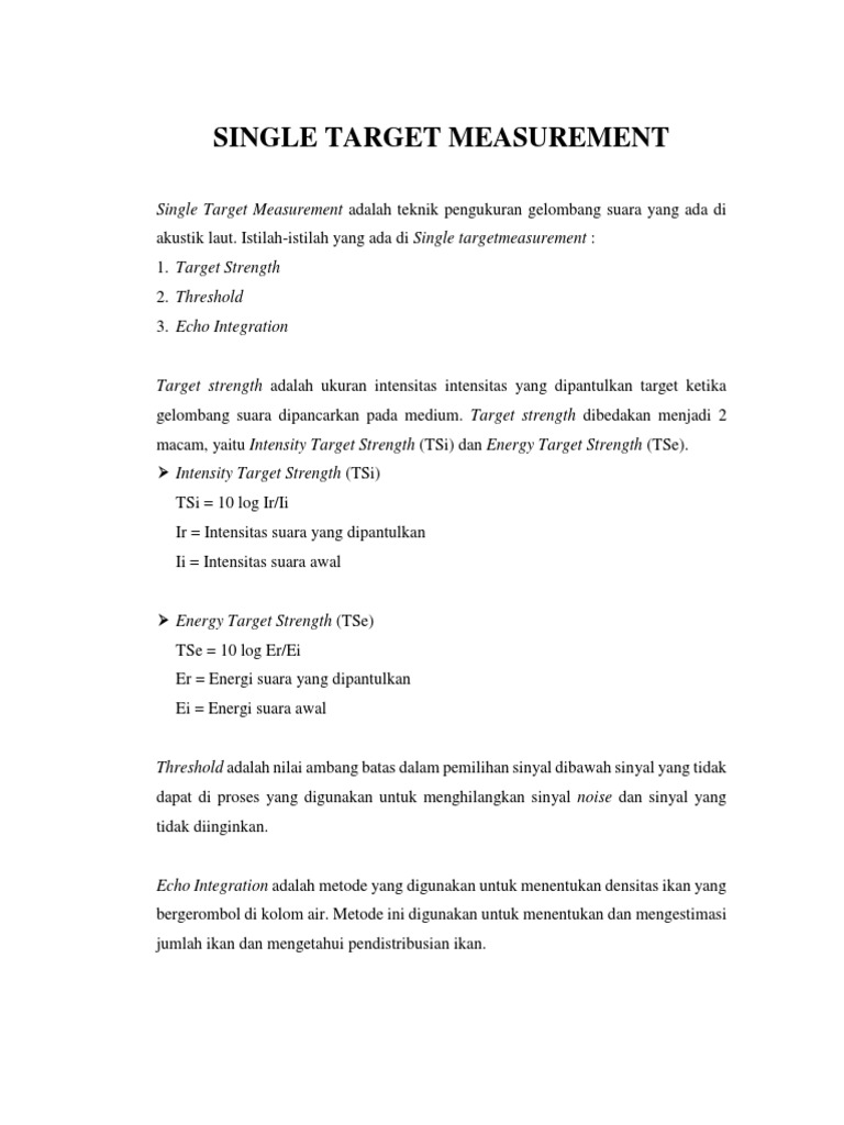 Single Target Measurement | PDF