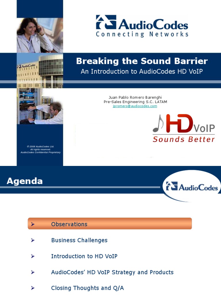 Breaking The Sound Barrier: An Introduction To Audiocodes HD Voip | PDF ...