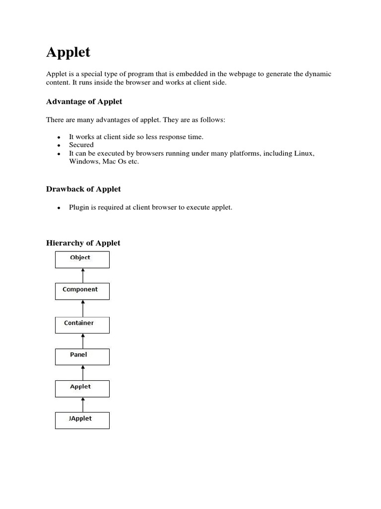 1 Applet | PDF | Java (Programming Language) | Computing Platforms