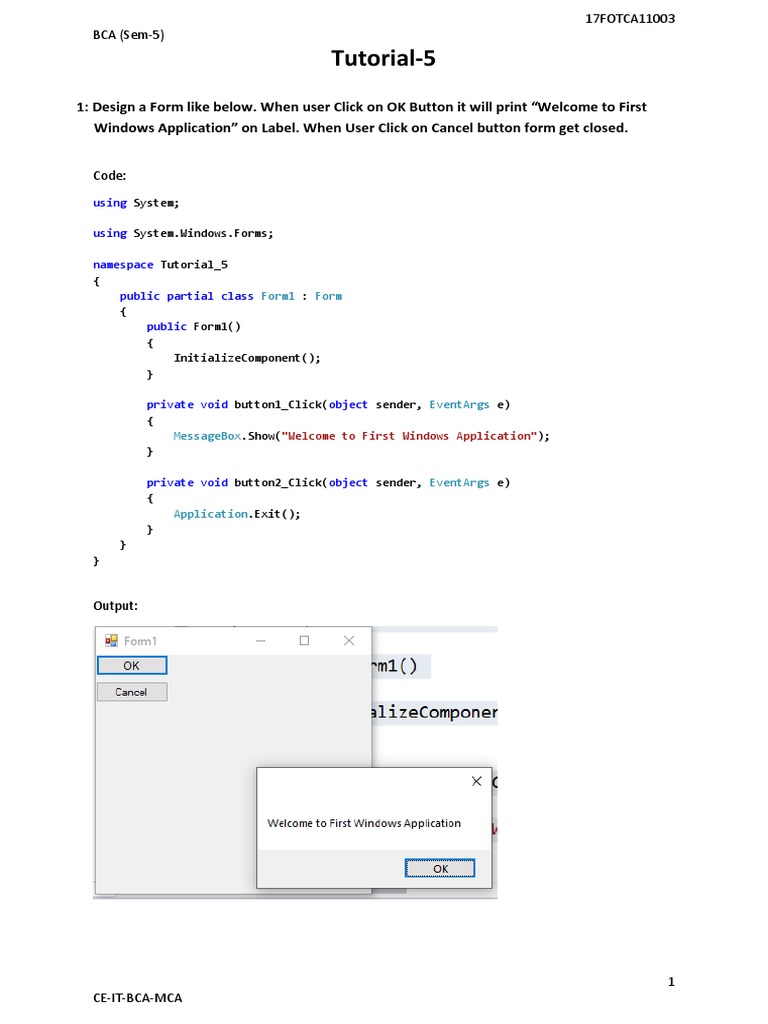C# Tutorial | PDF | Computing | Software