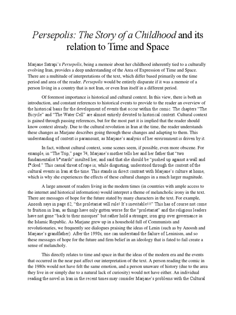 Persepolis: The Story of A Childhood and Its: Relation To Time and ...