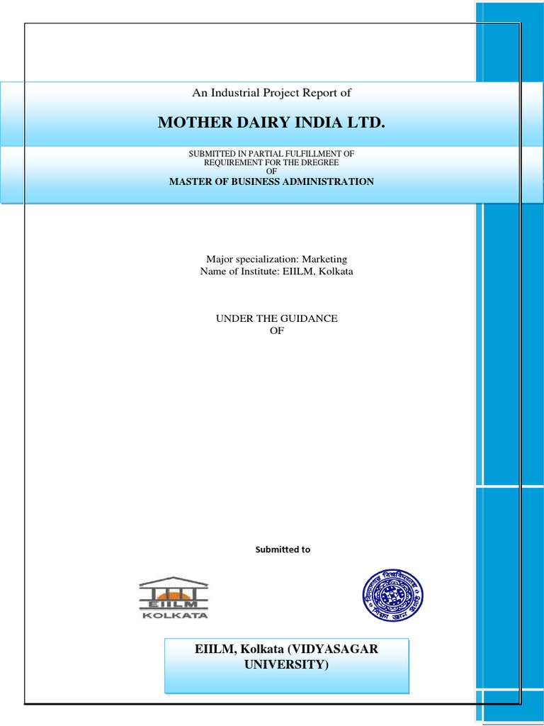 Mother Dairy Sample | PDF | Dairy | Milk