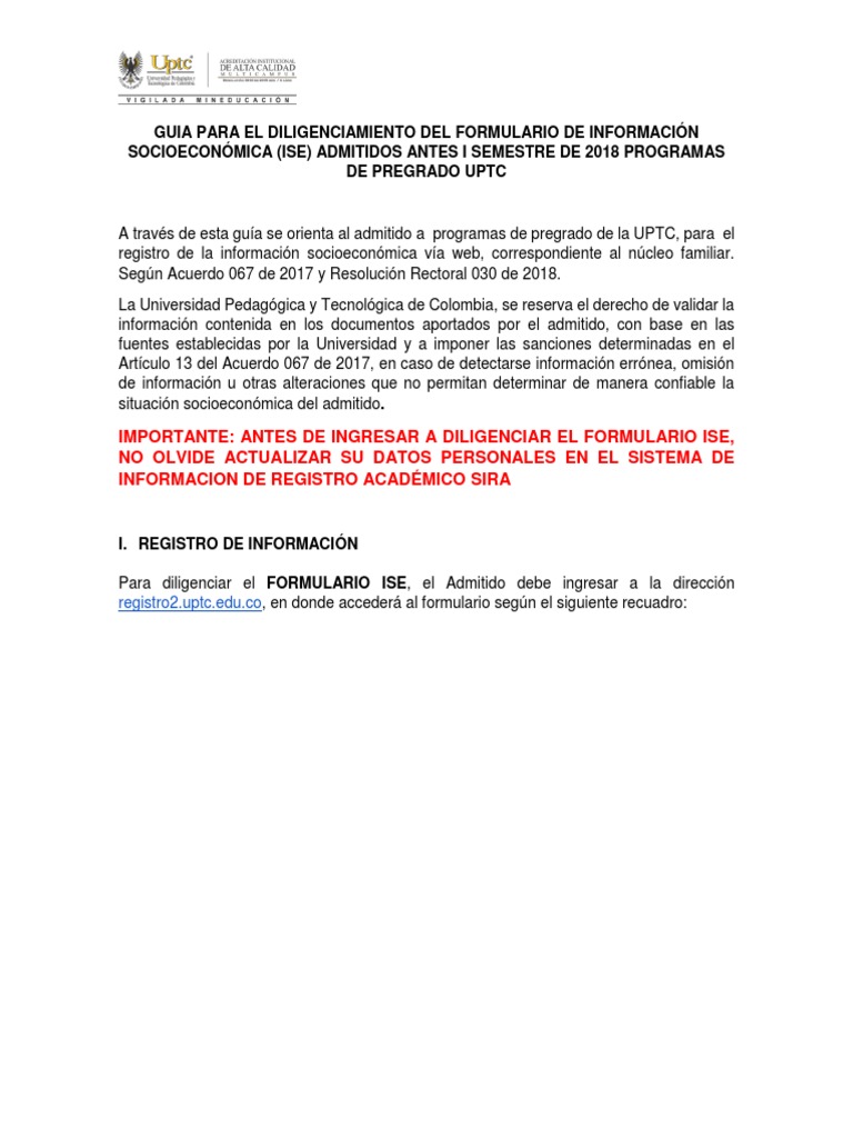 Guia Formulario Ise | PDF | Business | Informática y tecnología de la ...