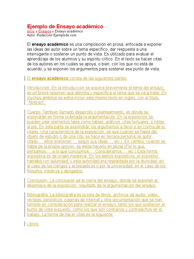 Ejemplo de Ensayo Académico | PDF | Ensayos | México