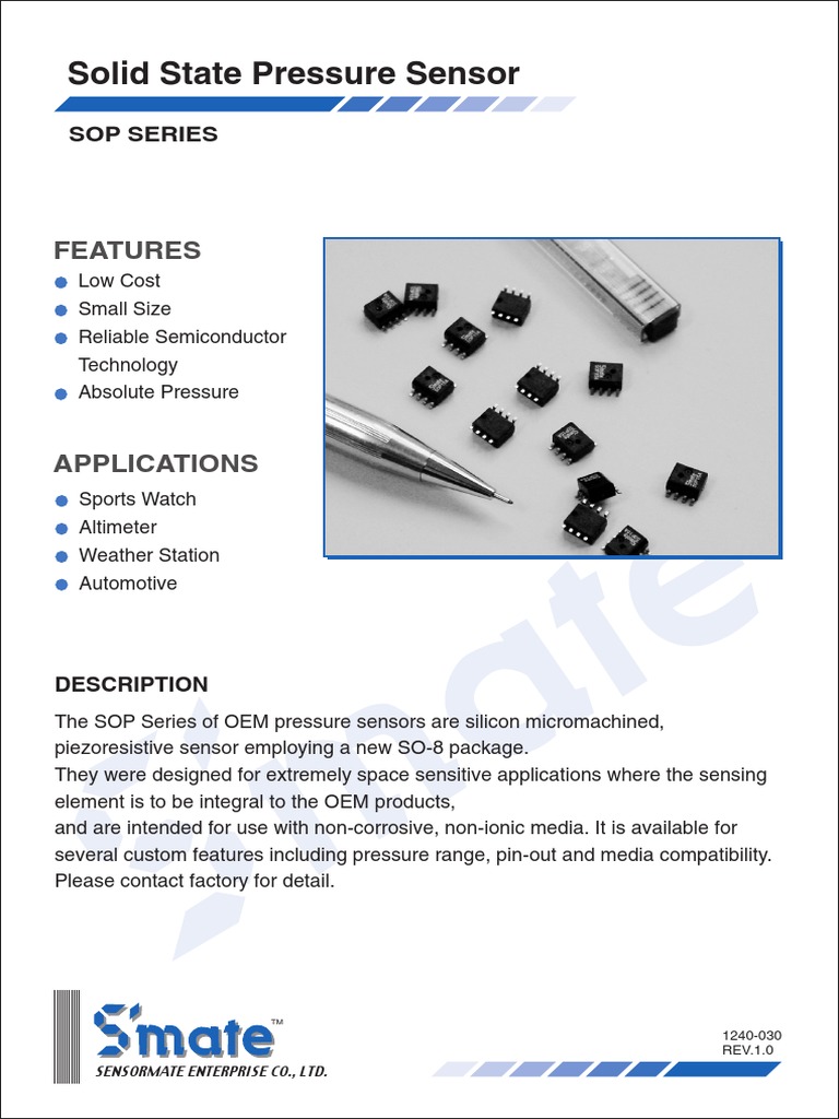 Solid State Pressure Sensor: Features | PDF | Pressure | Electronics