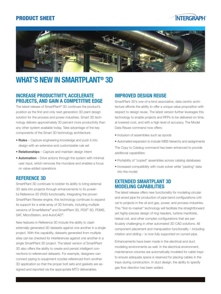 What'S New in Smartplant 3D: Product Sheet | PDF | 3 D Modeling ...