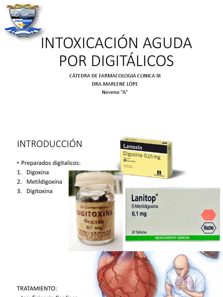 Intoxicación Aguda Por Digitálicos - Introducción Ani | PDF