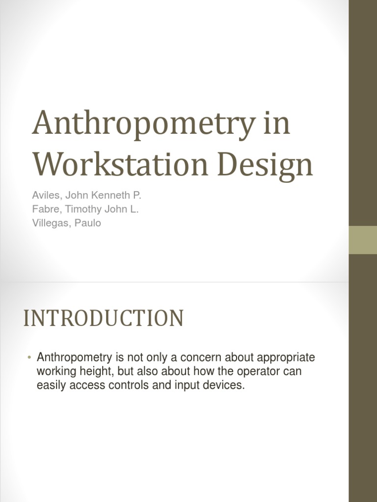 Office Anthropometry for Workstation Design | PDF | Chair | Anthropometry