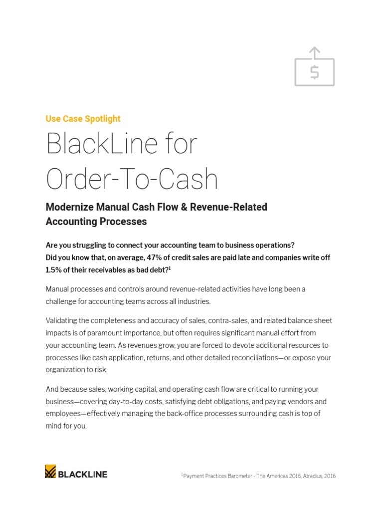 Blackline For Order-To-Cash: Modernize Manual Cash Flow & Revenue ...