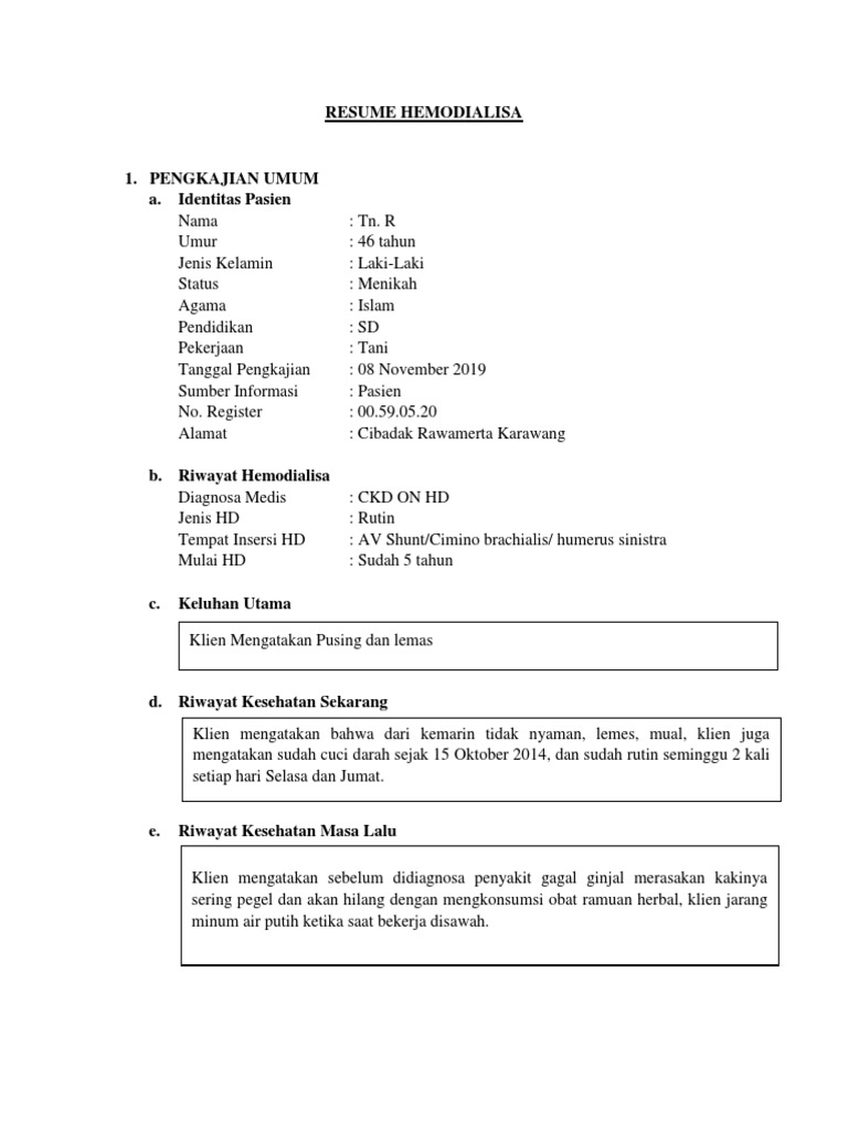 Resume Kasus HD | PDF