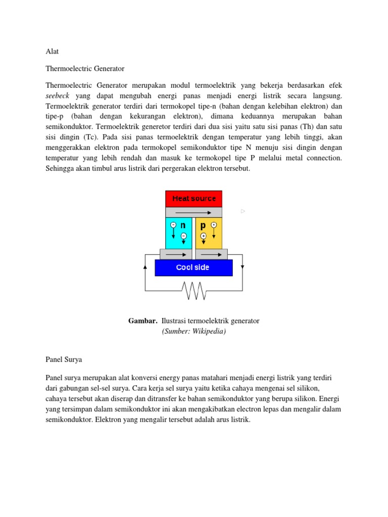 Prinsip Kerja Generator Termoelektrik | PDF