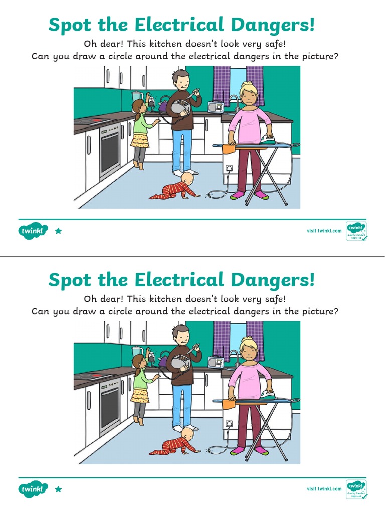 Spot the Electrical Dangers Worksheet | PDF