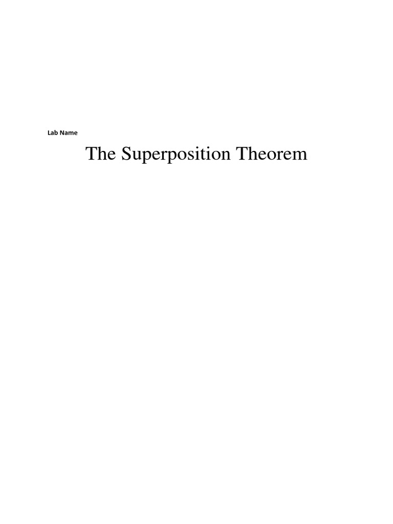 Superposition Lab Pdf Electrical Network Electrical Circuits