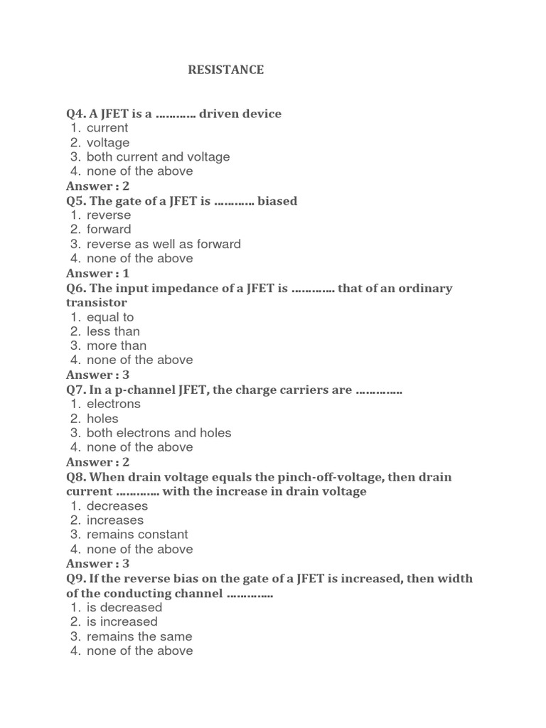 FET | PDF | Field Effect Transistor | Mosfet