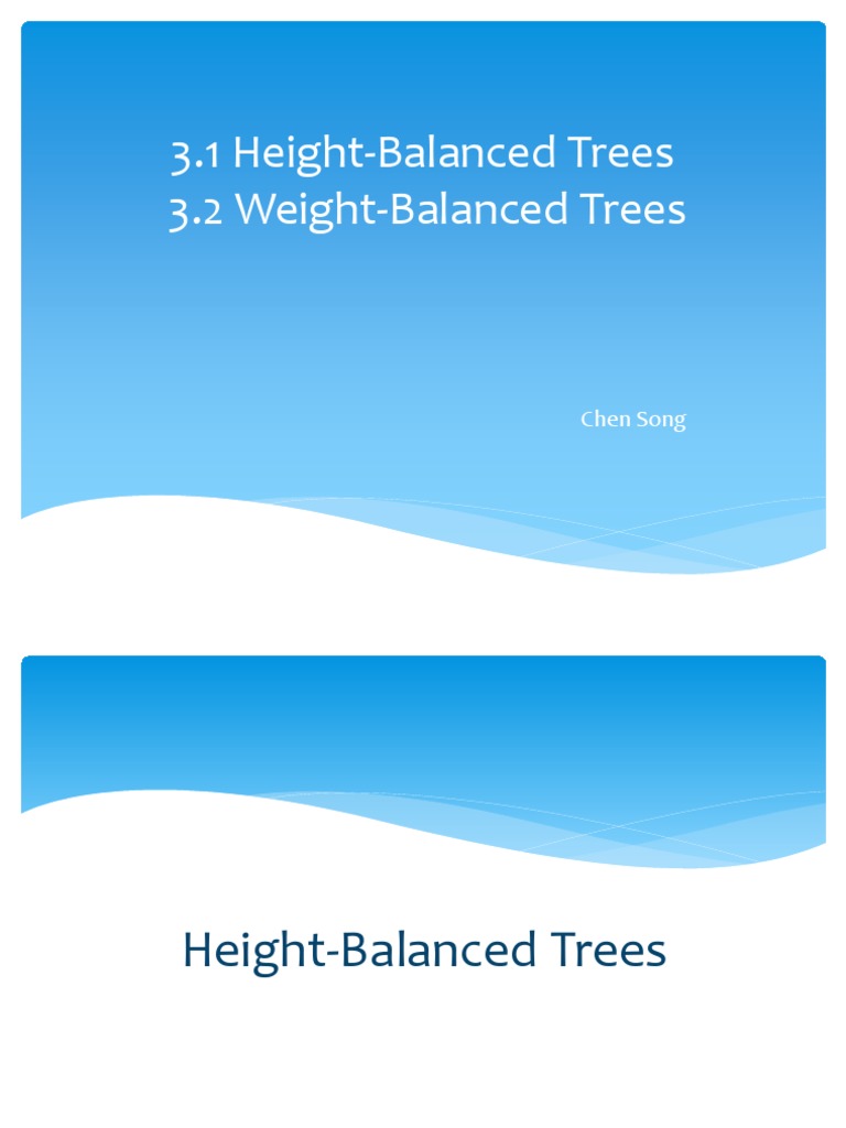 Height and Weight Balanced Trees | PDF | Applied Mathematics ...