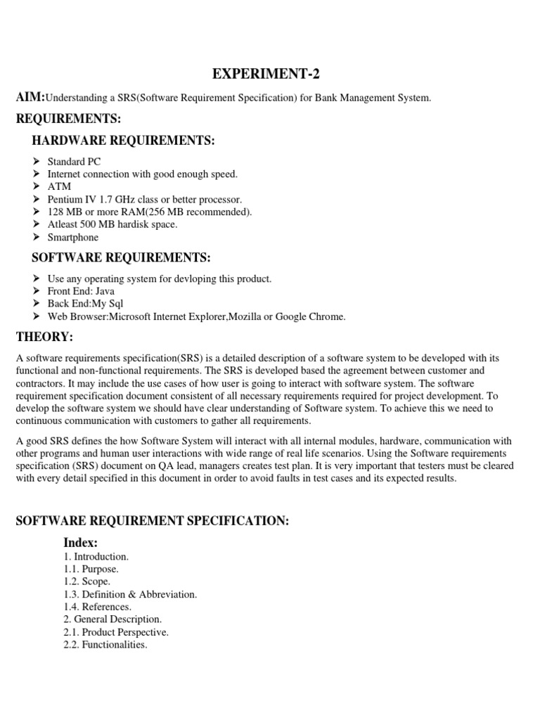 Experiment-2: Aim: Requirements: Hardware Requirements | PDF | Online ...
